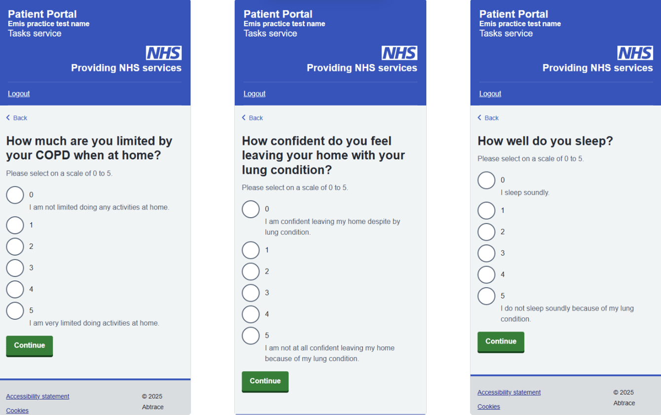 COPD Assessment Test Questionnaire
