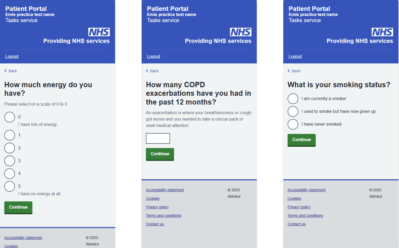 COPD Assessment Test Questionnaire