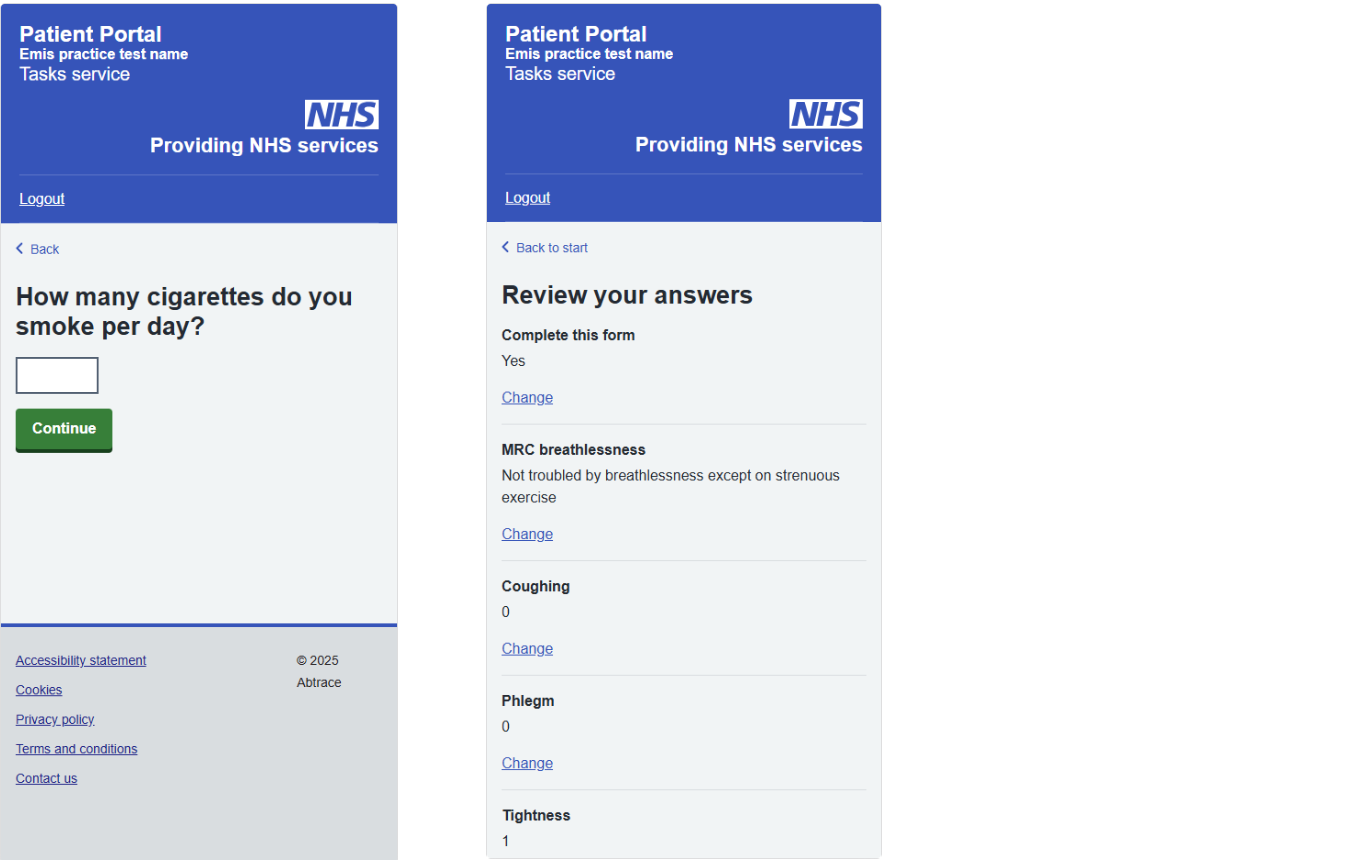 COPD Assessment Test Questionnaire
