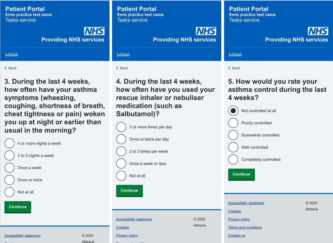 Asthma Control Test Questionnaire