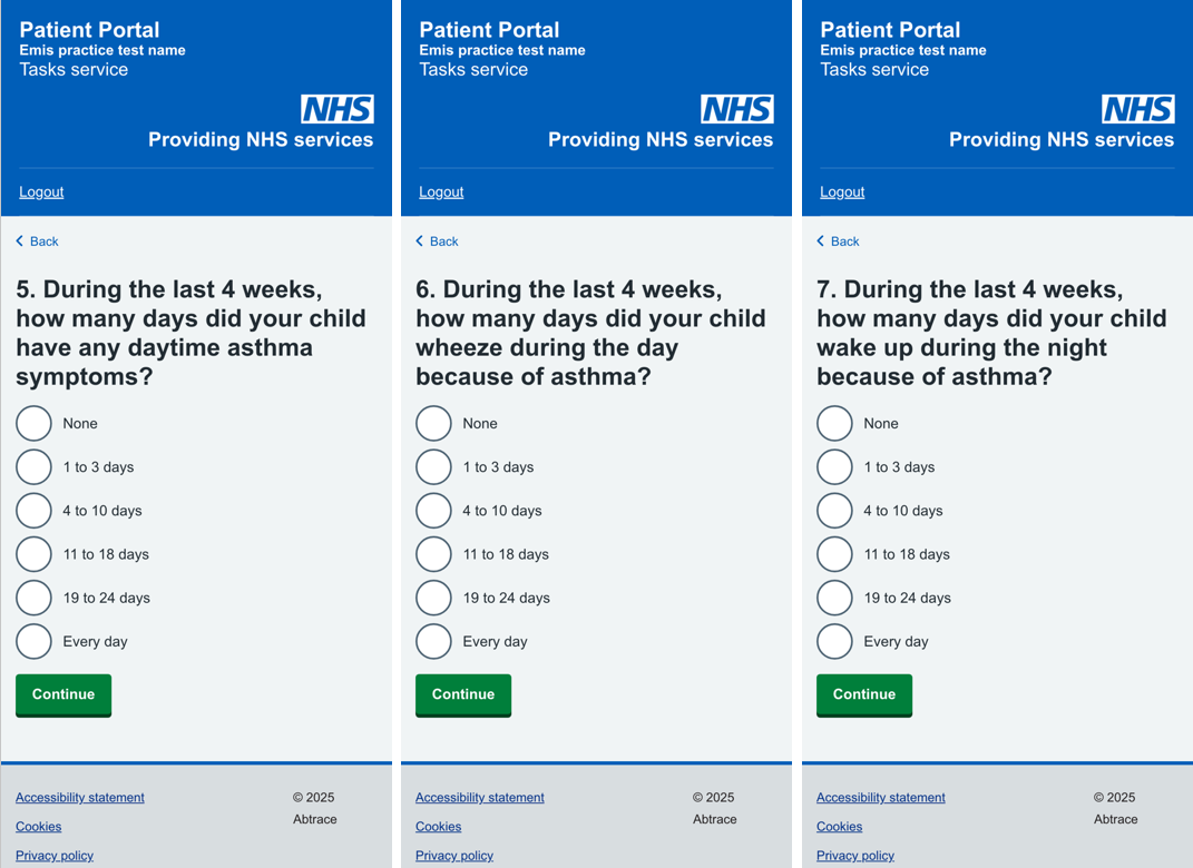 Asthma Control Test Questionnaire